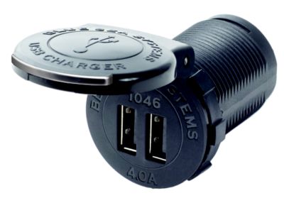 Blue Sea Systems 1046-BSS, Dual USB Charger, Socket Mount, 4 Amp, 48V ...