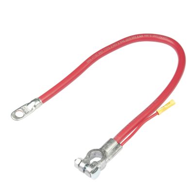 Top Post Battery Cables with Leads - 2 Gauge, Red | Del City