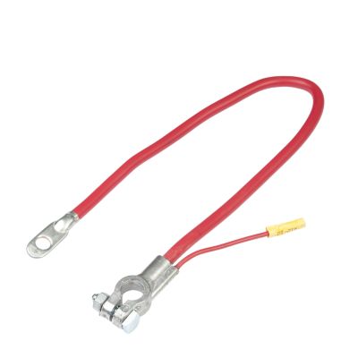 Top Post Battery Cables with Leads - 4 Gauge, Red | Del City