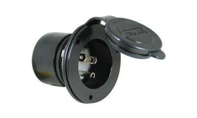 Power Inlet Black - 15 Amp 125 Volt | Del City