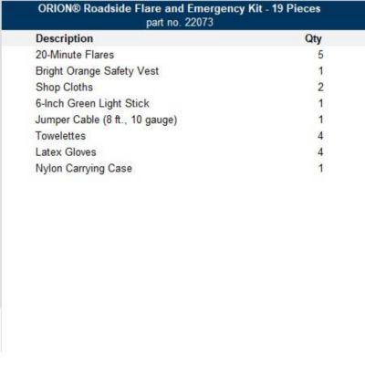 ORION® Roadside Flare and Emergency Kit | Del City
