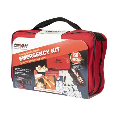 ORION® 8907, Premium Roadside Flare and Emergency Kit, 60 pcs (1 MIN ...