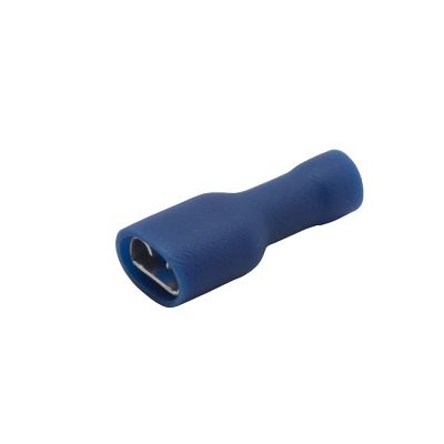 Vinyl Push-On Terminal, Female, Fully-Insulated, .250", Blue, 16-14 Ga ...