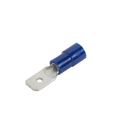 Vinyl Push-On Terminal, Funnel Entry, Male, .250", Blue, 16-14 Ga (100 ...