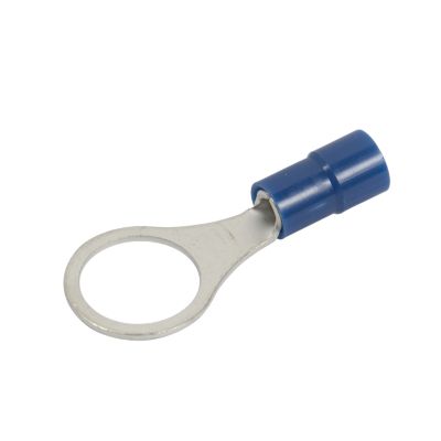 Vinyl Ring Terminal, Funnel Entry, 3/8" Stud, Blue, 16-14 Ga (100 MIN ...