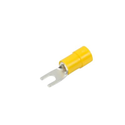 Vinyl Narrow Block Spade Terminal, Funnel Entry, 6 Stud, Yellow, 12-10 ...