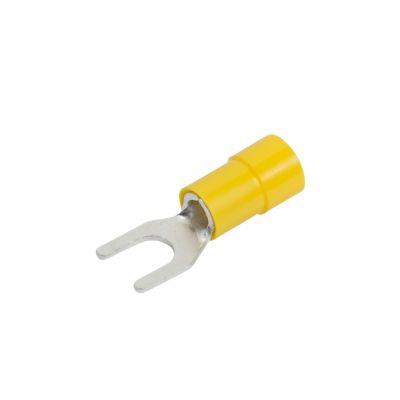 Vinyl Spade Terminal, Funnel Entry, 10 Stud, Yellow, 12-10 Ga (100 MIN ...