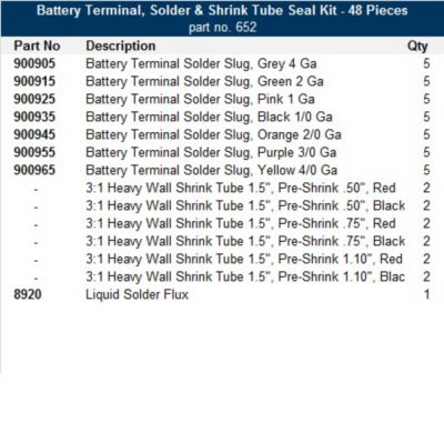 Sealed Solder System for Battery Terminals - 48 Pieces | Del City