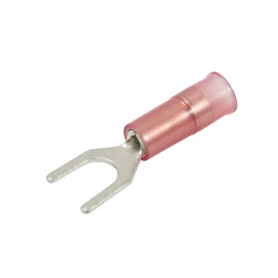 Nylon & Brass Sleeve Narrow Block Spade Terminal, 10 Stud, Red, 22-18 ...