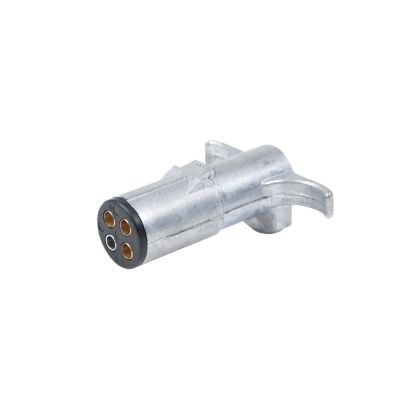 Pollak 4-Way Round Metal Trailer Connector - Plug | Del City