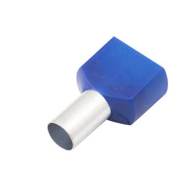 Twin Insulated Wire Ferrule, Blue, 2x6 Ga (2x16mm sq), 0.551" (14mm ...