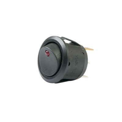 LED Illuminated Round Rocker Switch - SPST, DC Rated | Del City