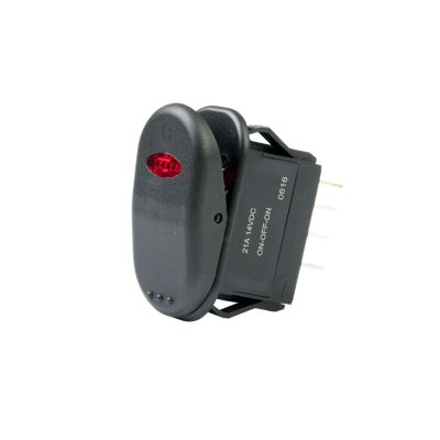 DPDT On-Off-On, Illuminated Surf 'N Turf Rocker Switch, Red, DC Rated ...