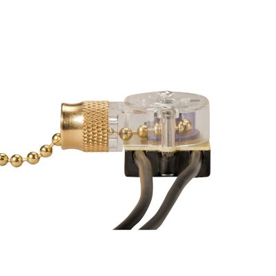 Pull Cord Switch / Brass Nut & Pull Chain - SPST | Del City