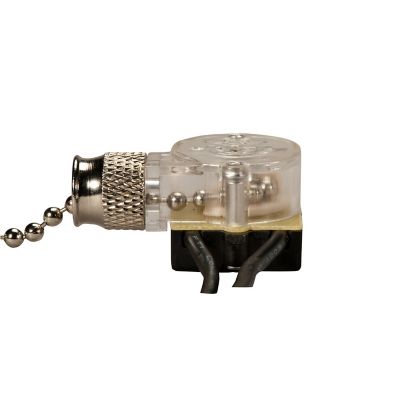 Nickel Nut Pull Switch & Cloth Chain - SPST | Del City