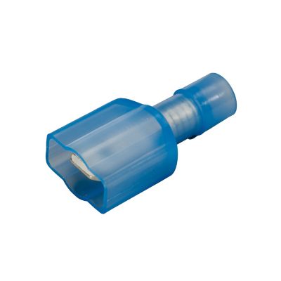 Nylon Push-On Terminal, Male, Fully Insulated, .250", Blue, 16-14 Ga ...