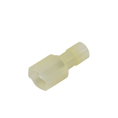 Nylon Push-On Terminal, Male, Fully Insulated, .250", Yellow, 12-10 Ga ...