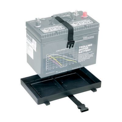 Attwood Battery Tray with Straps - Fits Batteries Up to 10-1/2” | Del City