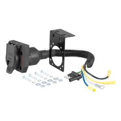 CURT 57676, 4-Way Flat Vehicle-Side to 7-Way RV Blade Trailer Wiring ...