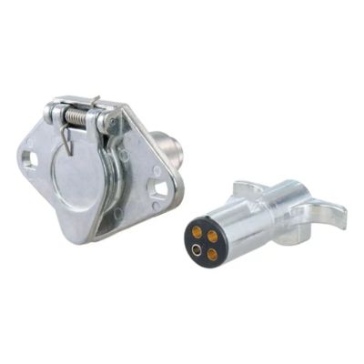 CURT 4-Way Round Connector Plug & Socket (Packaged) | Del City